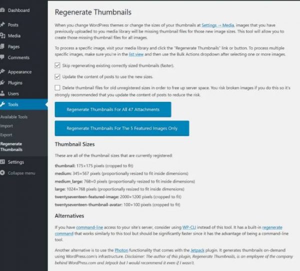 How to Regenerate Thumbnails or New Image Sizes in WordPress