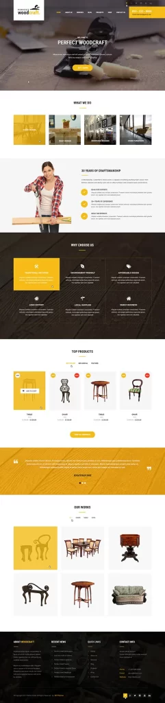 Carpenter WordPress theme for wooden furniture interior decoration Global